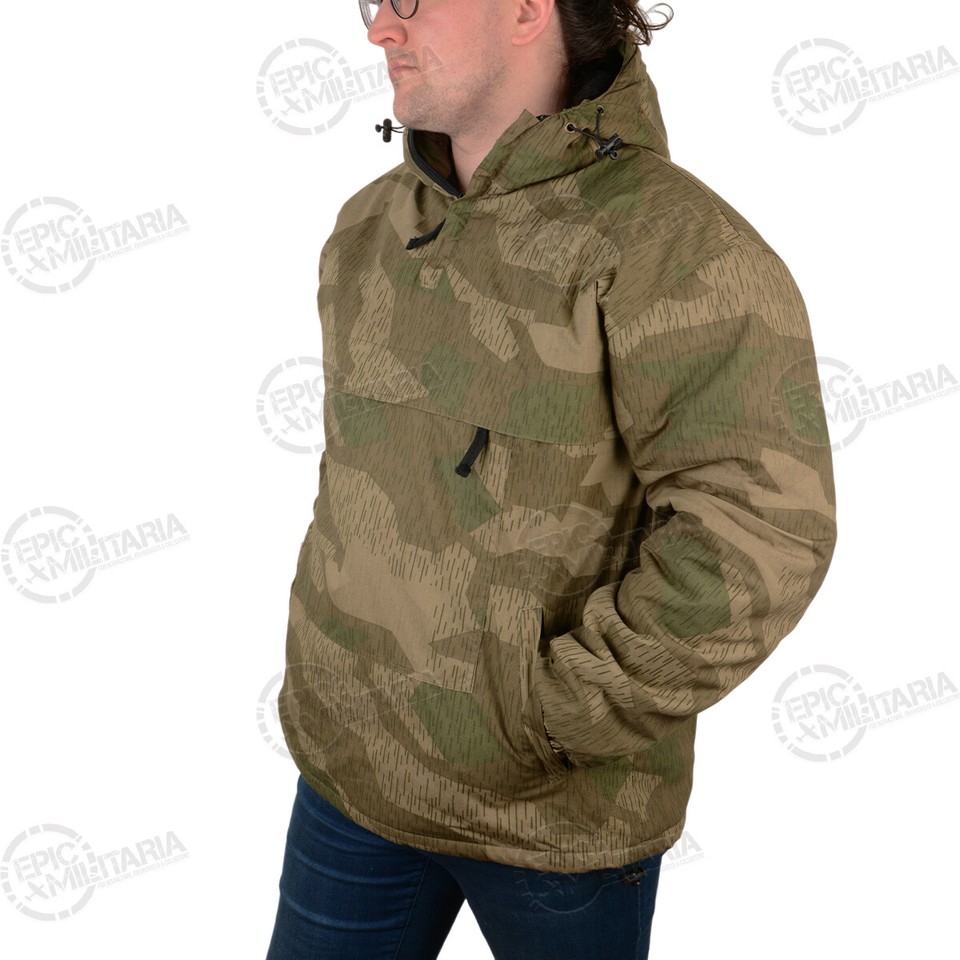 Splinter Camo Fleece Lined Anorak - Wind Resistant Pull-Over Kangaroo ...