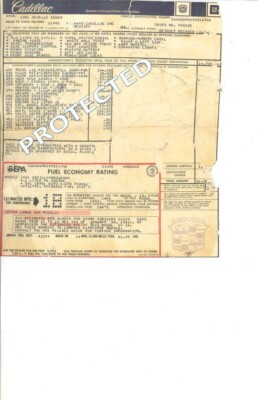 VINTAGE ORIGINAL 1981 Cadillac window sticker | eBay