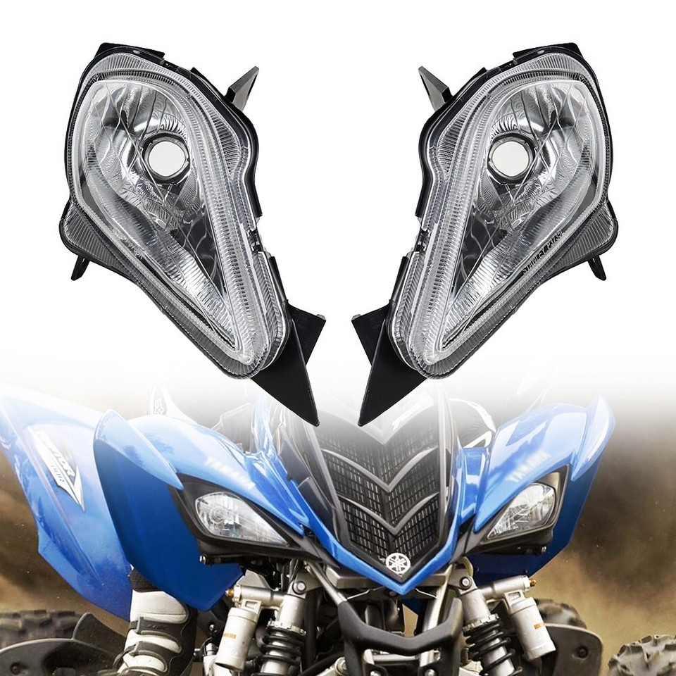 Headlights Assemblies Pair For Yamaha YFZ 450 Raptor YFM 250 350 700 ...