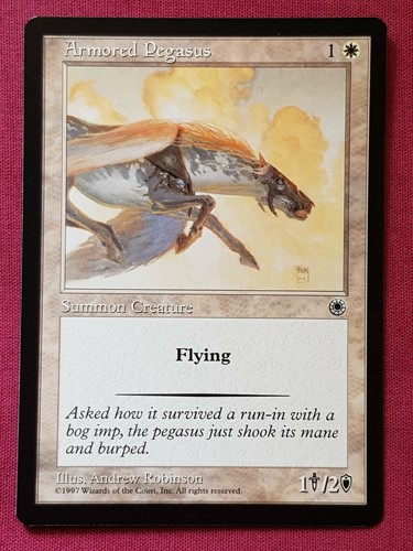 Magic The Gathering PORTAL ARMORED PEGASUS white card MTG No reminder ...