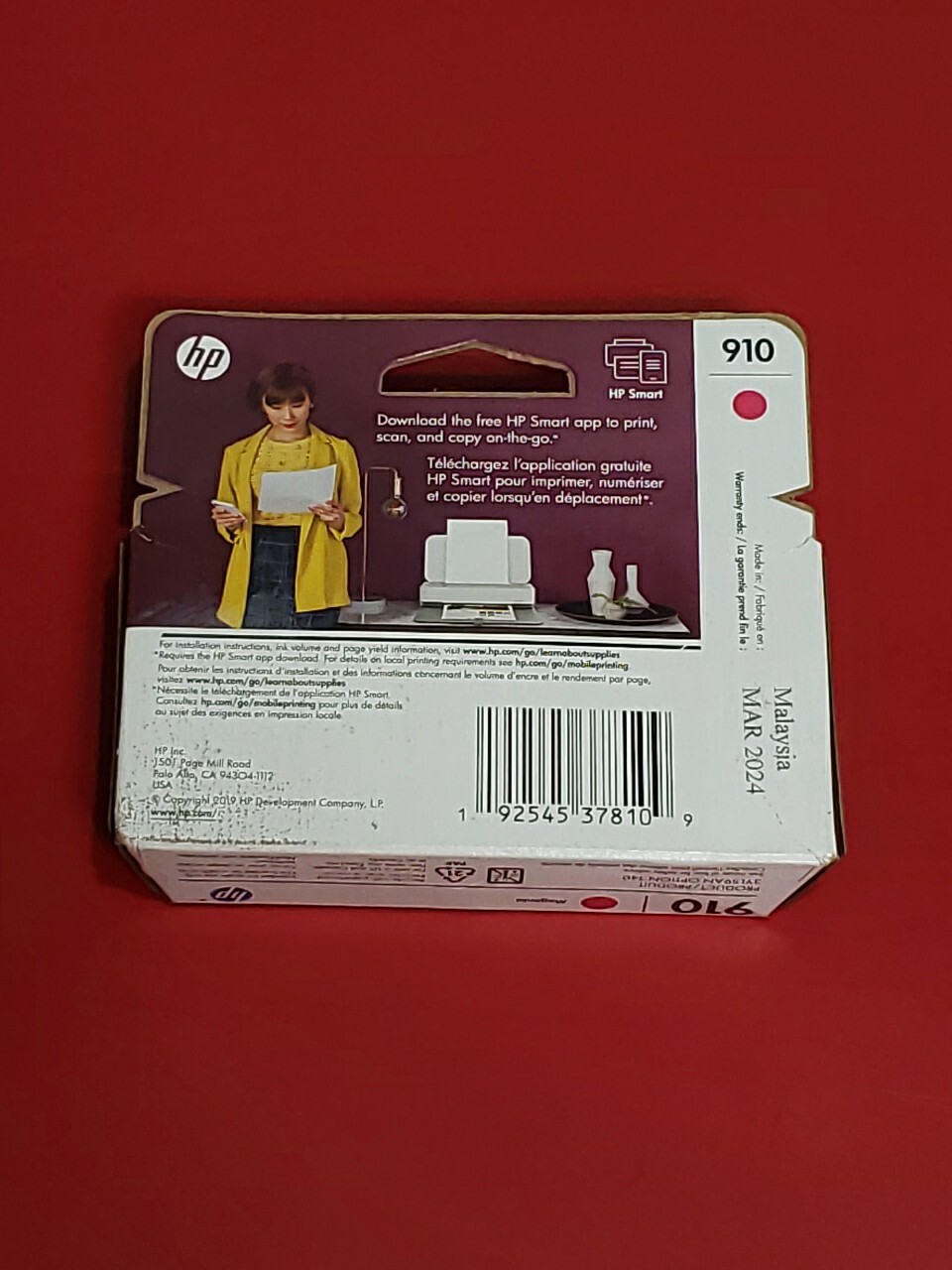 Genuine HP 910 Magenta Color Ink Cartridge OEM 3YL59AN Exp MAR 2004 New ...