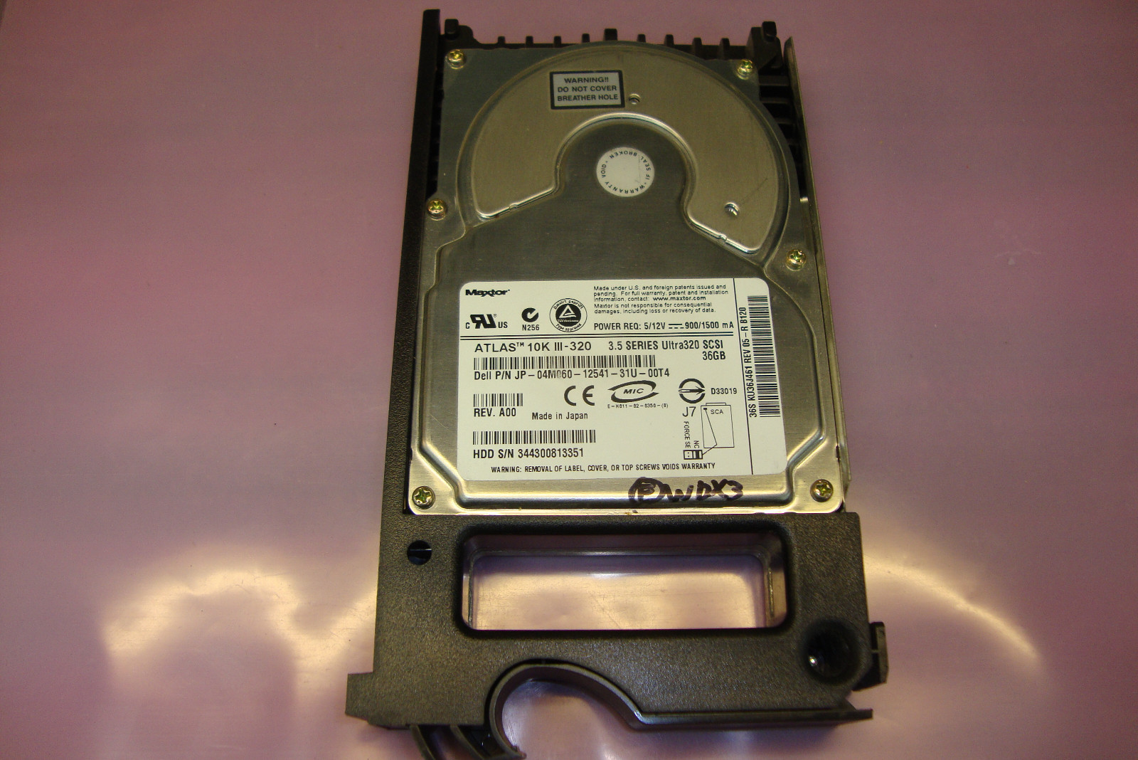 MAXTOR ATLAS 10K III 4M060 36GB 80PIN SCA SERVER U320 HOT SWAP SCSI ...