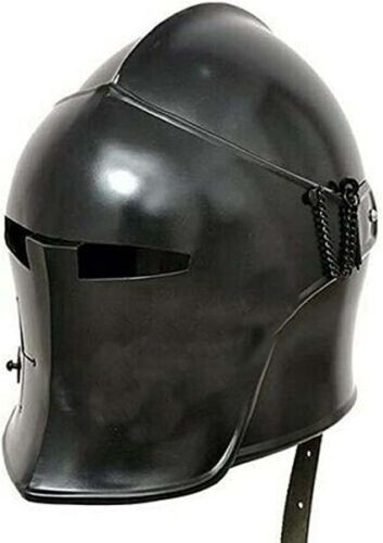 Medieval Antique Armour Helmet Black Metal Barbuta Knight Templar ...