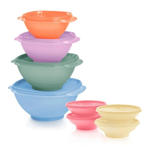 Tupperware® Heritage 16-piece SQUARE and ROUND Bowl Set, MULTI COLOR ...