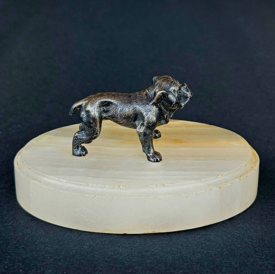 Antique 1907 Sampson & Mordan Sheffield 925 Sterling Silver Bulldog ...