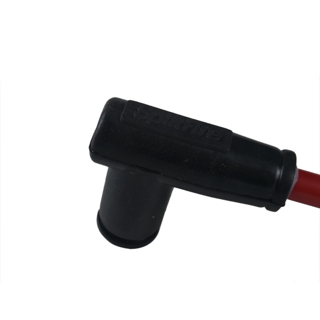 Black+Red Replac Splitfire Twin Core High Tension Spark Plug Wire For ...