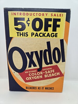 Oxydol Laundry Detergent Oxygen Bleach 1lb 4oz 5¢ Off 1950's Vintage ...