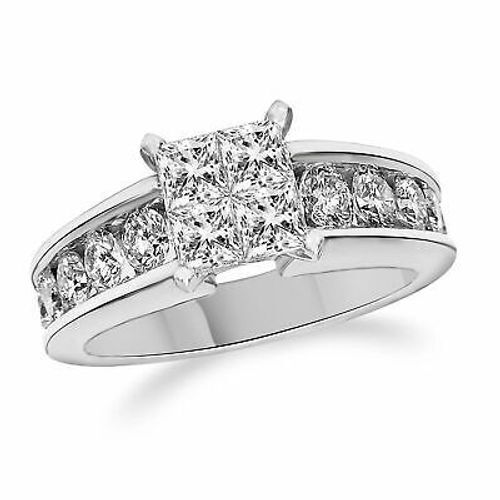 1.75ct Square Princess Cut & Simulated Diamond Engagement Ring 10K Gold ...