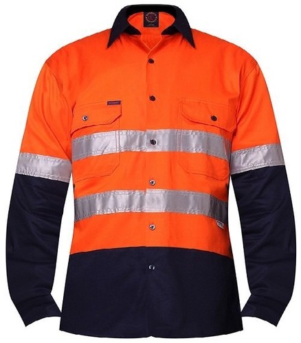 Ritemate RM1050R Hi-Vis Work Shirt with 3M tape Pink Blue Green Orange ...
