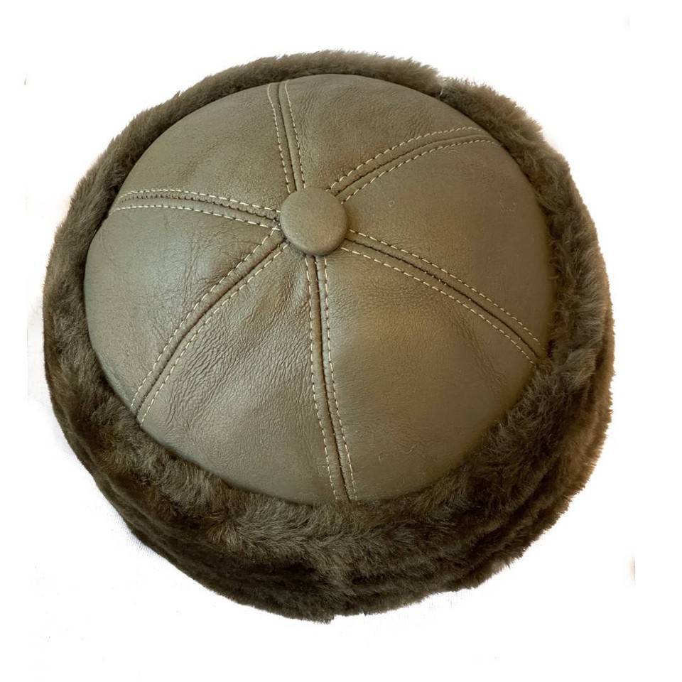 Real Shearling Sheepskin Winter Hat | Fur Beanie Leather Skull Hat | eBay