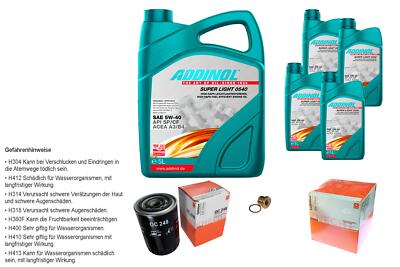 Mahle Controllo Set 9L Addinol Super Light 5W-40 per Opel Movano ...