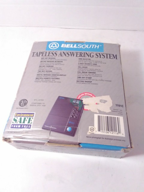 1990 Bellsouth Tapeless Answering System 1191C Never Open Box Complete ...