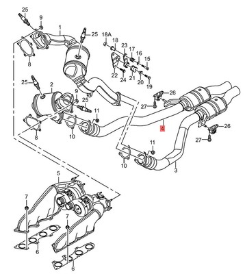 Genuine AUDI A8 S8 quattro 4H2 4H8 4HC 4HL Exhaust Pipe right ...