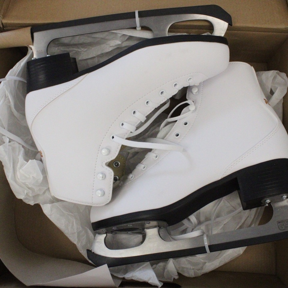 Ladies ROCES White Leather Figure Skating Ice Skates Size UK 7 BOXED ...
