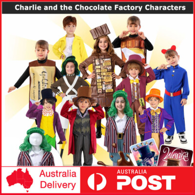 Charlie and the Chocolate Factory Characters Outfit Willy Wonka Cosplay ...
