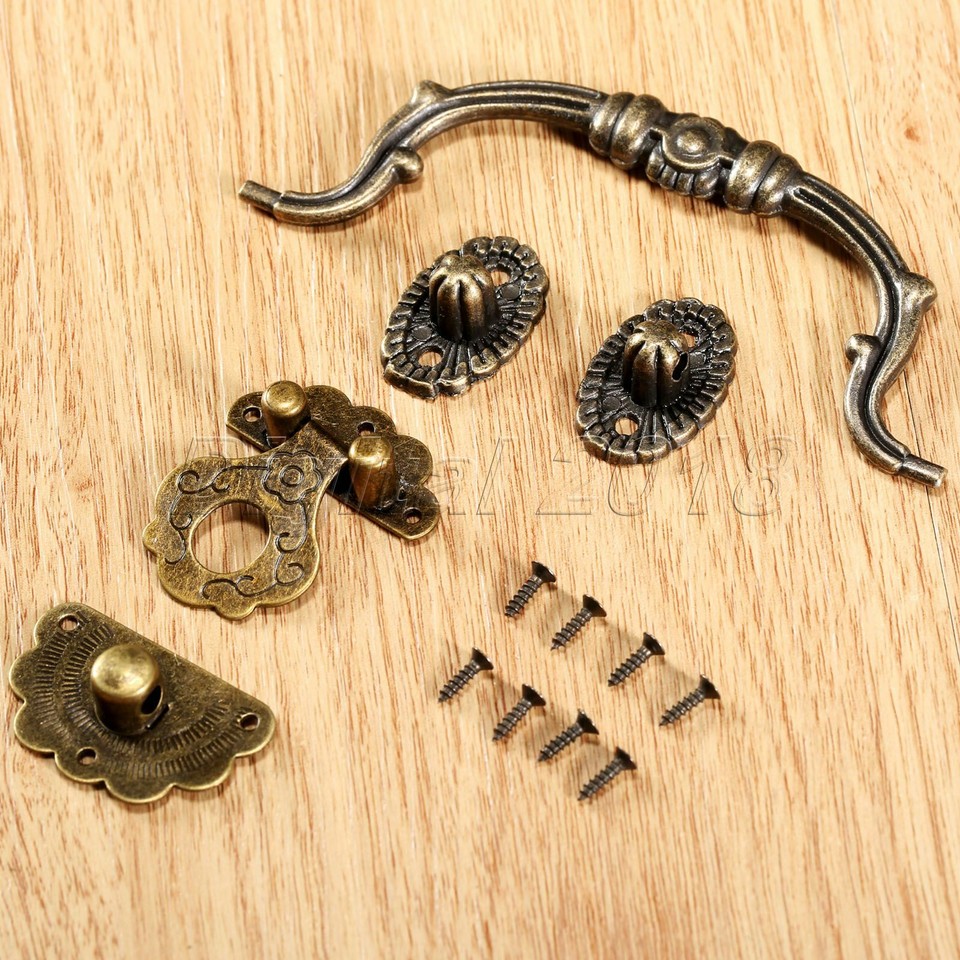 Retro Chinese Style Jewelry Box Furniture Chest Latch Hasp & Pull ...