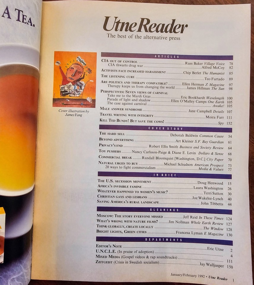 Utne Reader, The Best of the Alternative Press, Number 49, Jan/Feb 1992 ...