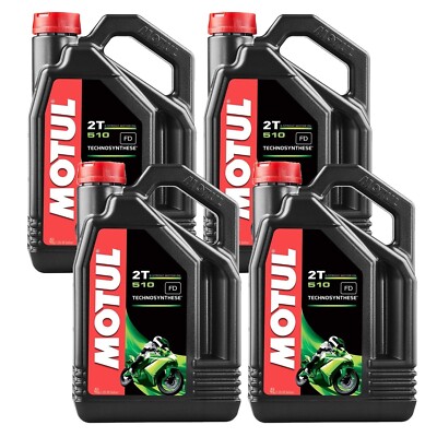 Motul 510 2T Pre Mix Oil Injection 2-Stroke 16L Motor Oil 4 x 4L 104030 ...