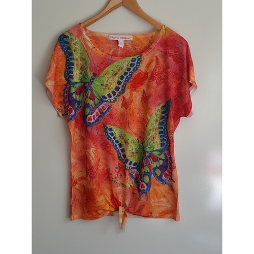 Leoma Lovegrove Wearable Art Butterfly Graphic Short Sleeve Waist Tie ...