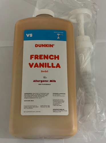 Buy Dunkin Donuts French Vanilla Swirl with pump 64 oz Jug Online at ...