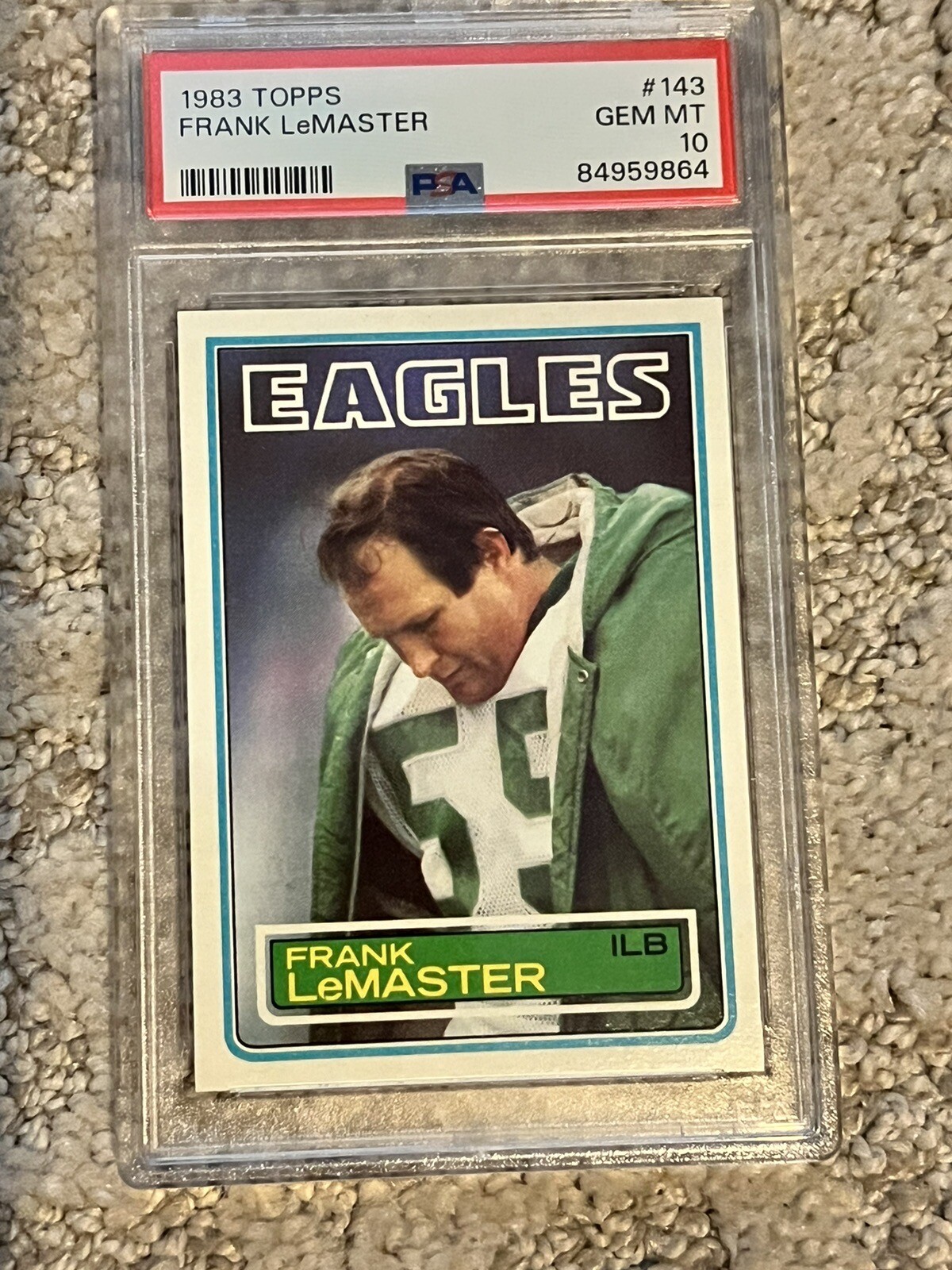 PSA 10 MINT FOOTBALL CARD 1983 TOPPS FRANK LEMASTER PHILADELPHIA EAGLES ...