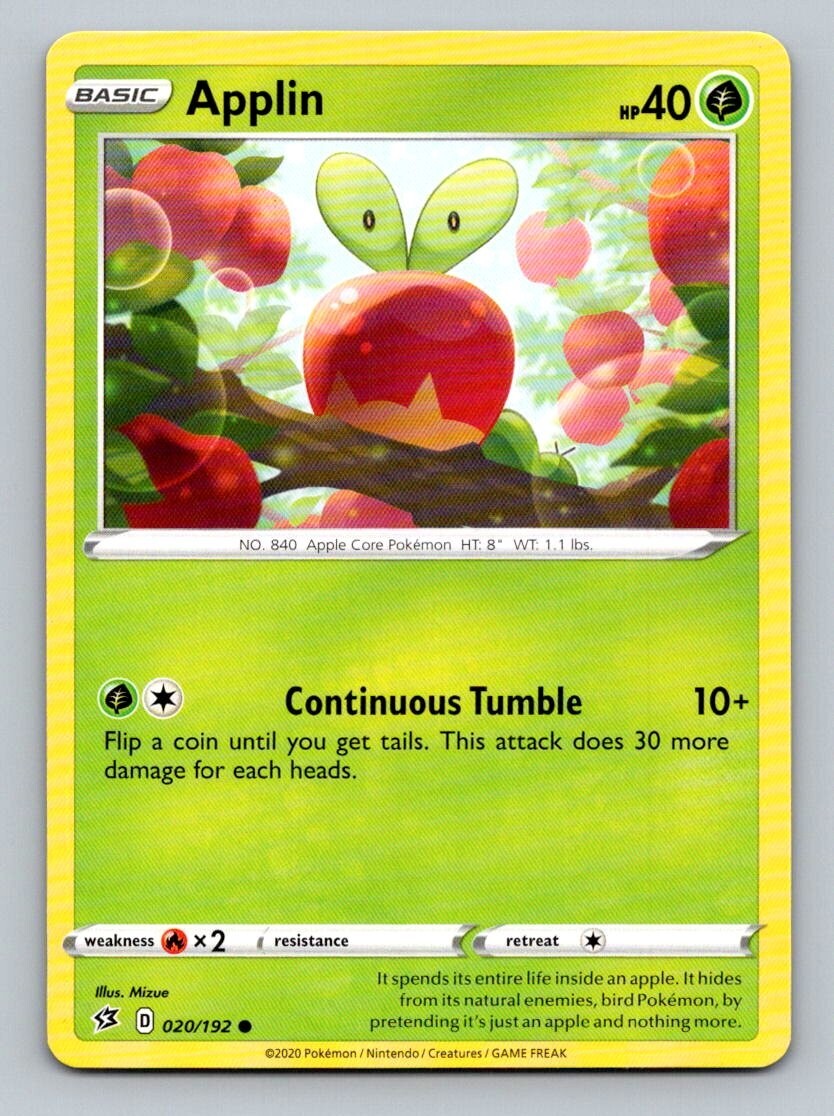 2020 Pokemon Card Rebel Clash Applin 20/192 | eBay