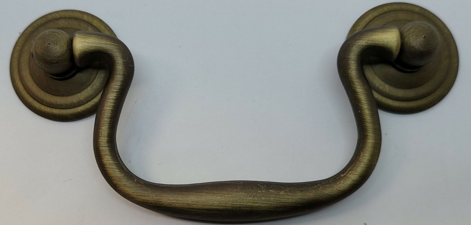 2 2.5 3 3.5 4 Inch bail pull handle brass antique swan Sheraton Queen ...