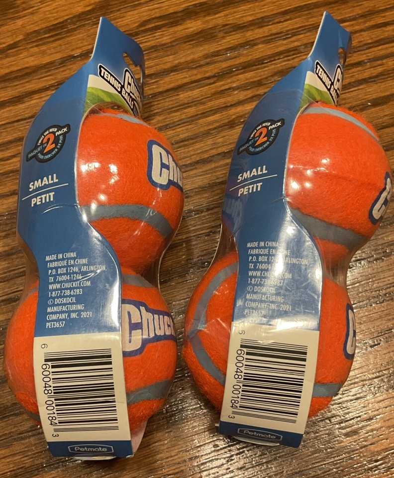 (2 Packages Of 2) NEW! CHUCKIT! Small Dog Petite Mini Orange Tennis Balls | eBay