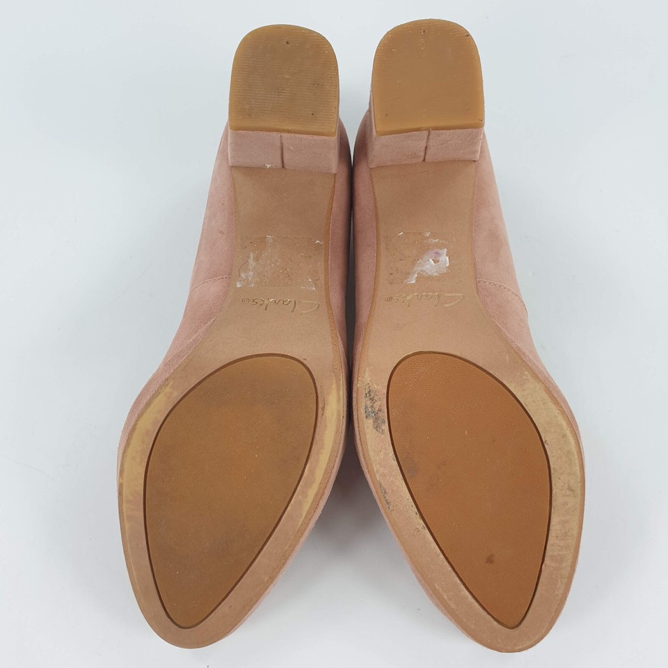 Court Heels Blush Pink Nude Suede Leather Size 4 Clarks | eBay