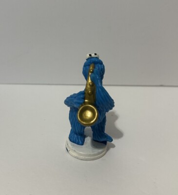 VTG 1998 Sesame Street Cookie Monster Saxaphone PVC Cake Topper 2.5 ...