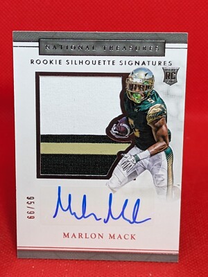Marlon Mack 2017 National Treasures Collegiate AUTO ROOKIE PATCH #162 ...