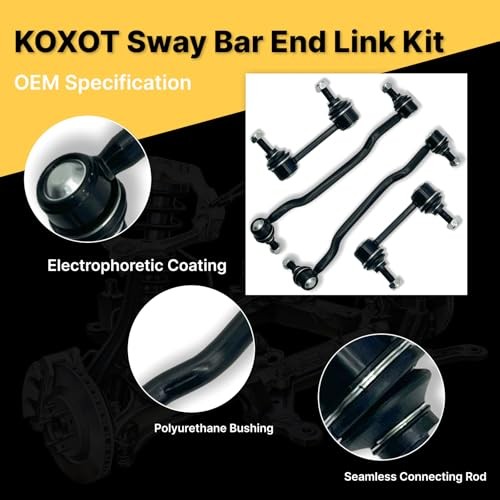 K90352 Front & Rear Stabilizer Sway Bar End Link Kit for Nissan Altima ...