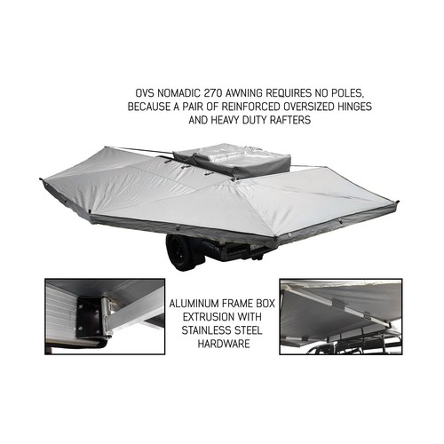 Overland Universal Nomadic Awning 270 Poly Cotton Dark Gray Left Cover ...