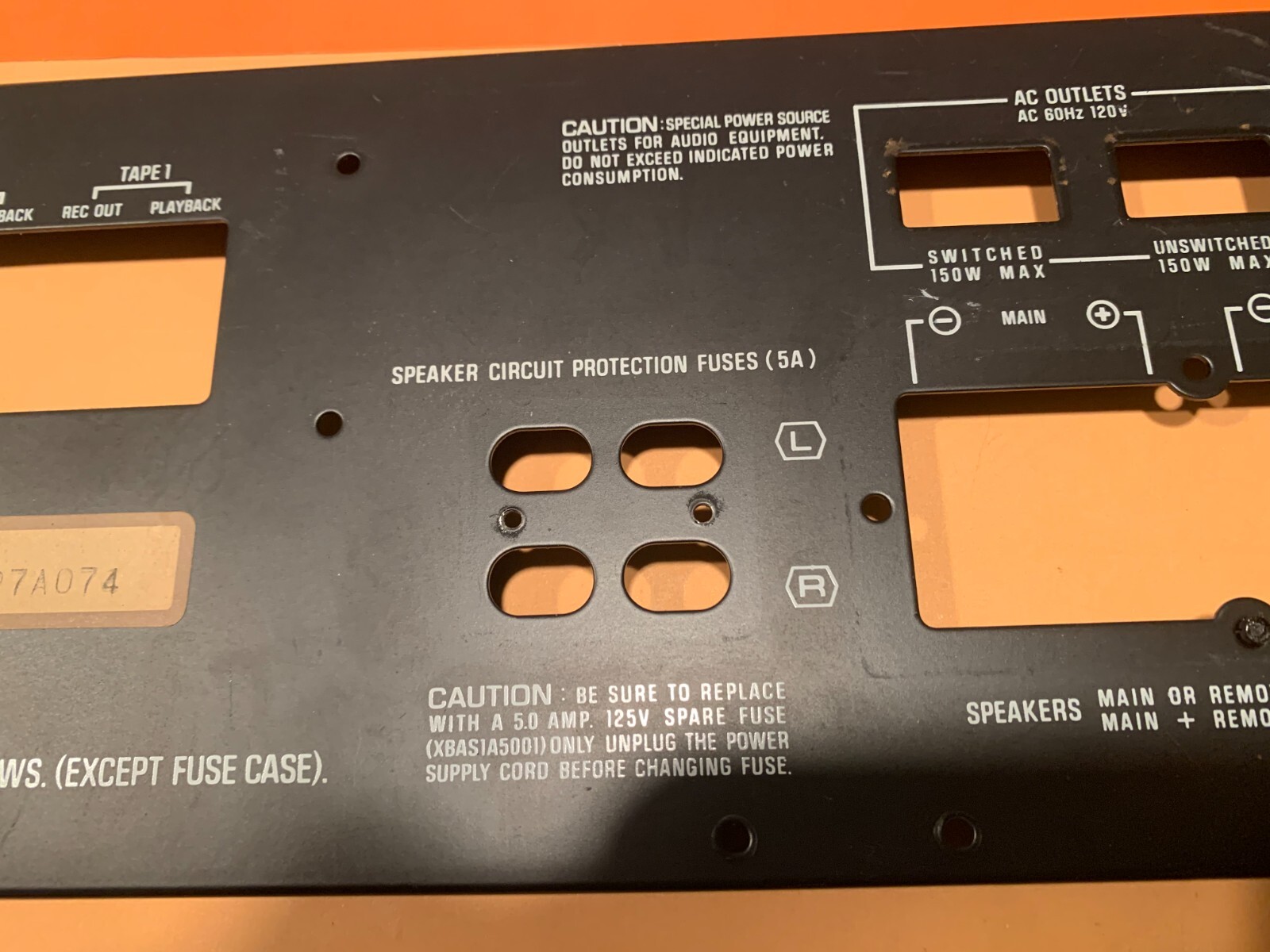 Technics SA-5470 Stereo Receiver Parting Out Rear Panel | eBay