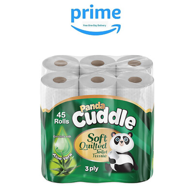 Panda Cuddle Soft Quilted 3 Ply Toilet Tissue 18 | 45 | Rolls Aloe Vera ...