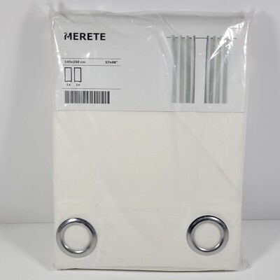 1 Pair IKEA MERETE Curtain Drapes Room Darkening 57x98" Grommets ...