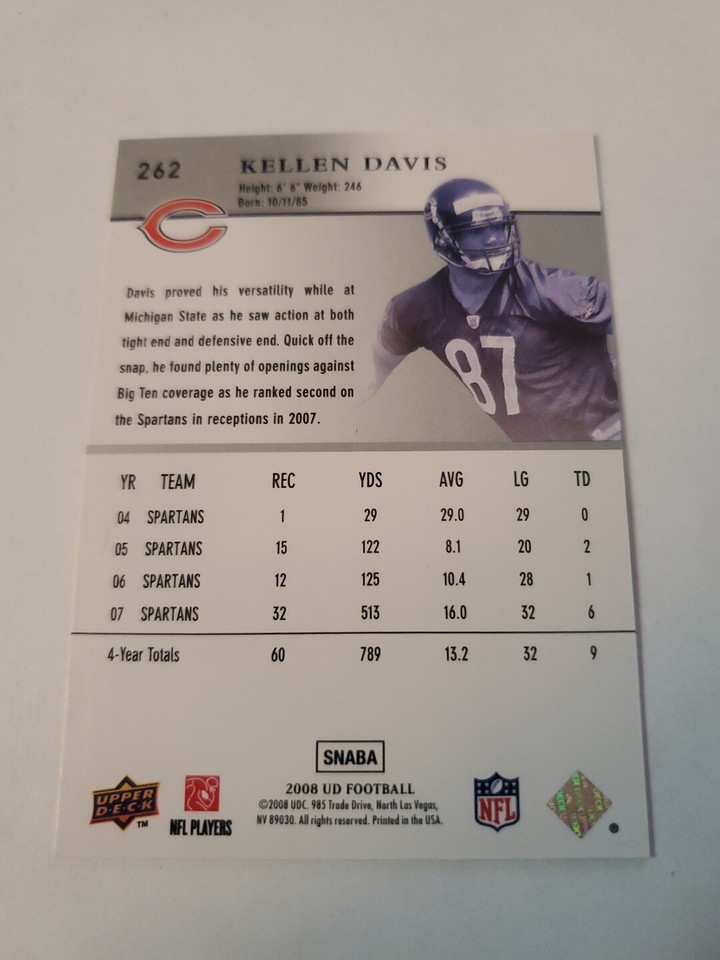 2008 Upper Deck Star Rookie #262 Kellen Davis | eBay