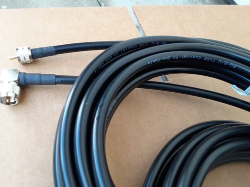 US MADE RG-8/U Antenna Jumper Cable RA PL-259 to PL-259 UHF 50ohm coax ...