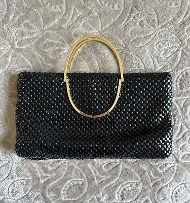 VINTAGE WARREN REED GOLD AND BLACK MESH METAL PURSE HANDBAG CLUTCH | eBay