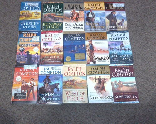 BIG LOT OF 40 RALPH COMPTON WESTERN PAPERBACK BOOKS | eBay