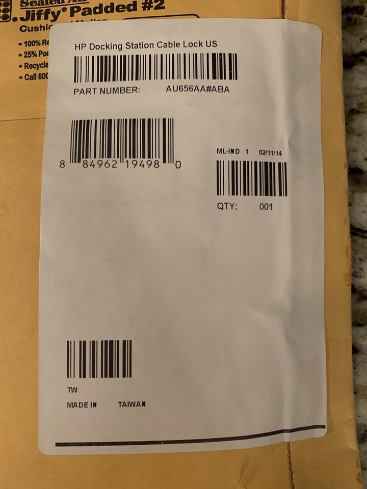 New Sealed HP AU656AA Docking Station Security Cable Lock | eBay