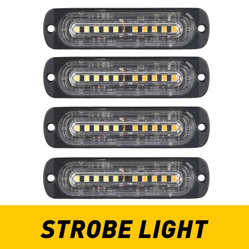 4X Yellow & White Switchback LED Strobe Flash Blink Turn Signal Running ...