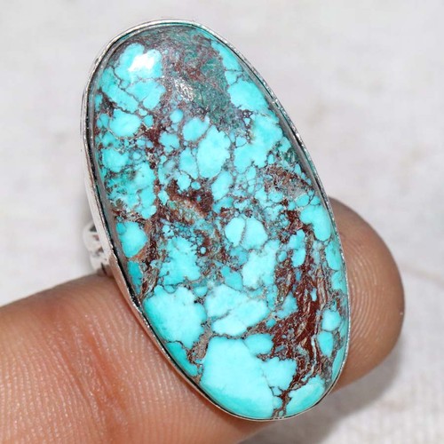 New Lander Turquoise 925 Silver Plated Ring US 7 Festival Ready Jewelry ...