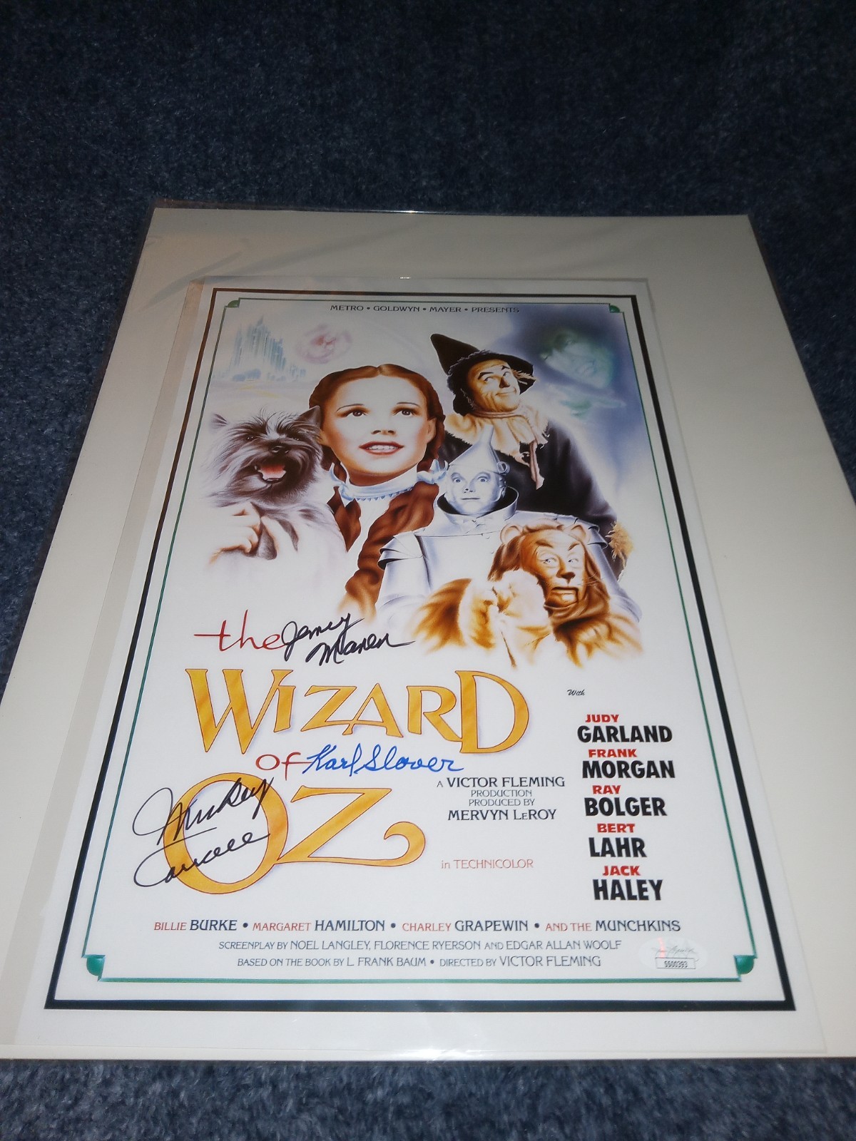 The Wizard of Oz 11x14 JSA Poster Signed By 3 Actors Portraying ...