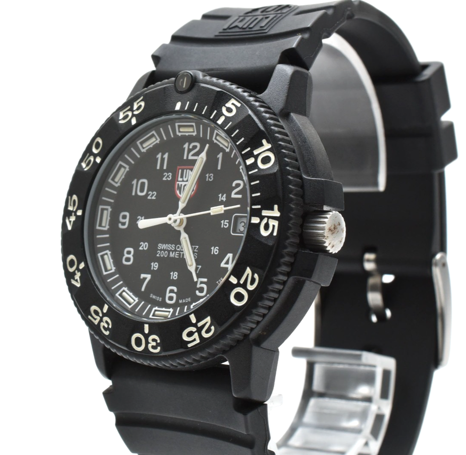 [ MINT ] LUMINOX 3000 / 3300 V3 200m LX Black Date Men's Quartz 40mm ...