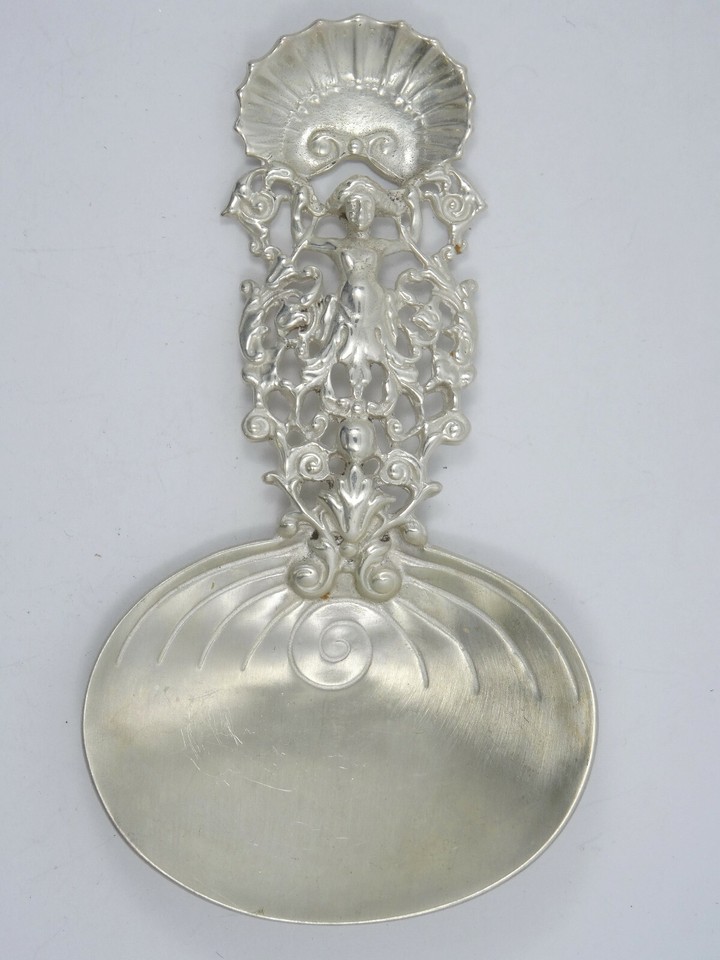 ANTIQUE GORHAM STERLING SILVER MERMAID with SHELL ON TOP BON BON SPOON ...