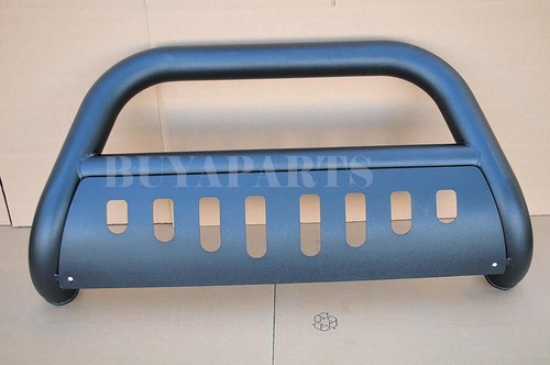 MATTE BLACK TUBULAR STEEL BULL BAR W/ SKID PLATE for 2000-2004 Ford ...