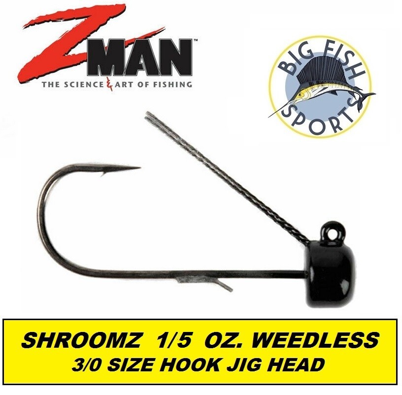 Z Man NED Rig Jig Head Weedless Power Finesse ShroomZ 1/5oz 3PK 3/0 ...