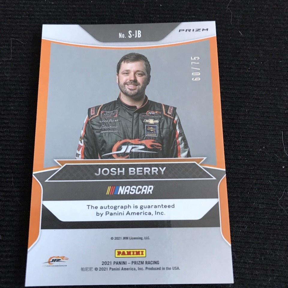 2021 Prizm Josh Berry Sessions Carolina Blue Scope Prizm Rookie Auto RC ...
