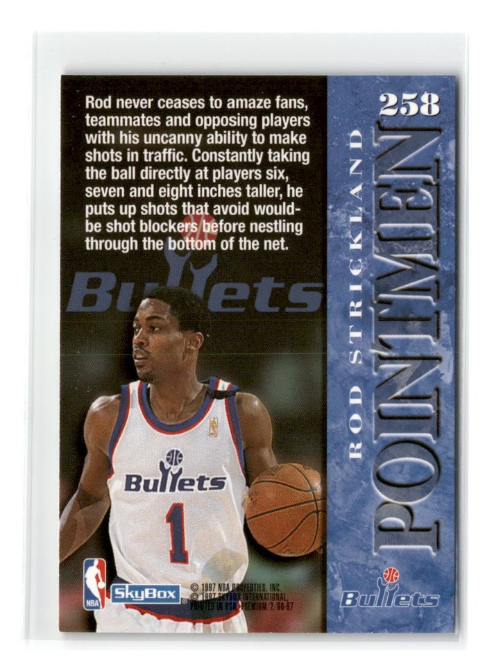 1996-97 SkyBox Premium - #258 - Rod Strickland - Washington Bullets | eBay